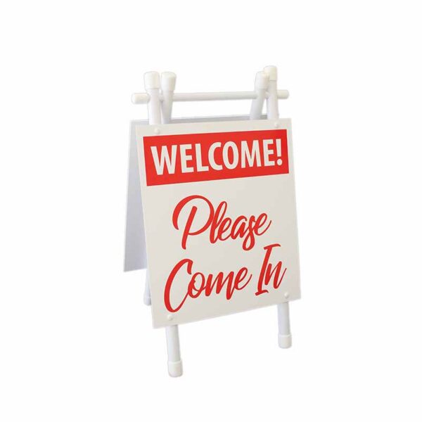 Welcome Please Come In Stand – Red - PGPCNP Realtors