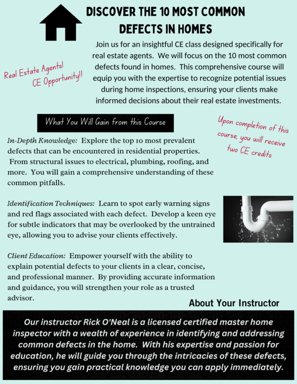 FREE CE Discover the 10 Most Common Defects in Homes - PGPCNP Realtors